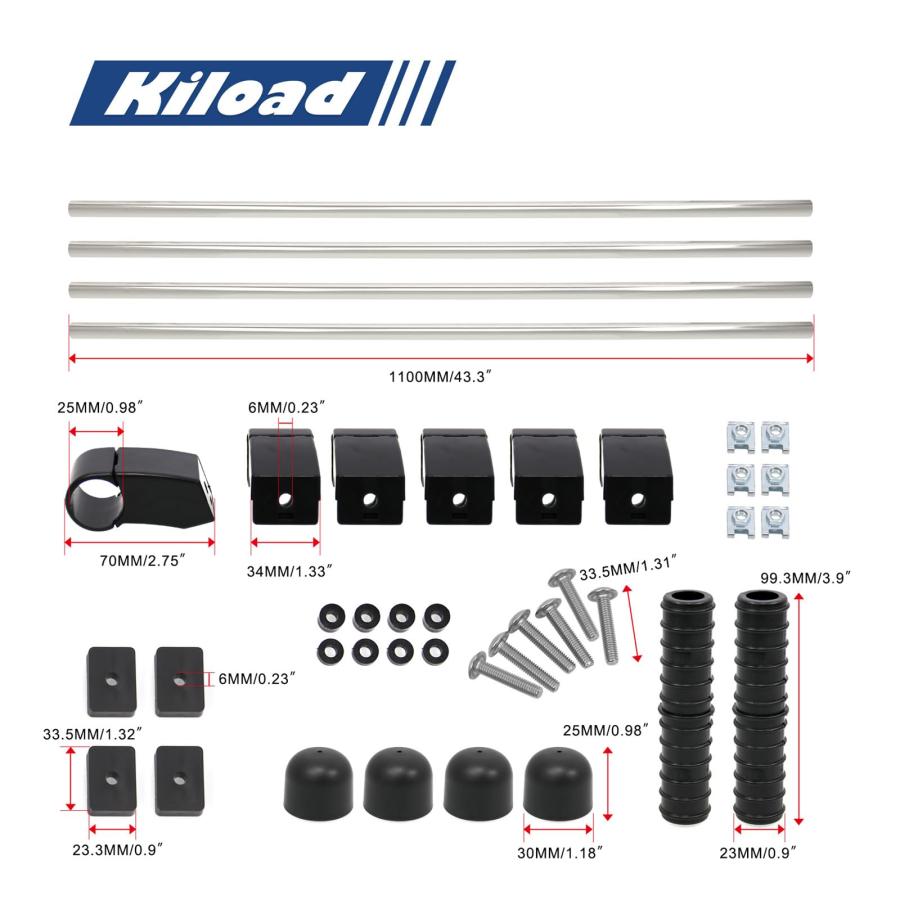 Kiload 車室内キャリアバー サイドバー クロスライド ?左右セット 車内収納 適合車種200系ハイエースI型~IV型バン S-GL標準/ワ : シャイニングONE - 通販 ...