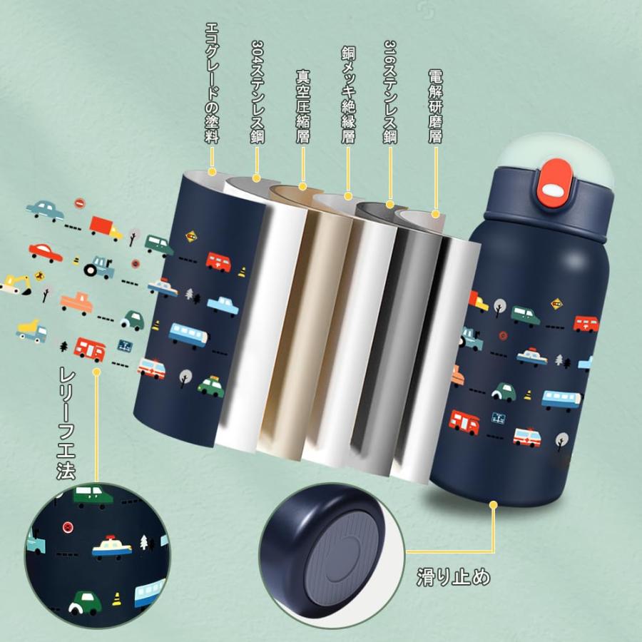 CINNOR 水筒 子供 保冷保温 真空断熱 直飲み コップ 付 3WAYストローボトル マグボトル 魔法瓶 ポーチ付き 520ml自動車 : シャイニングONE - 通販 - Yahoo ...