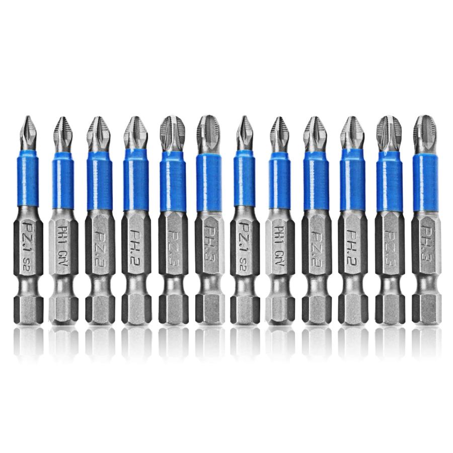 Wolfride ドライバービットセット プラスビット PZ1/PZ2/PZ3/PH1/PH2/PH3 インパクト用 S2合金鋼プラスドライバー : シャイニングONE - 通販 ...