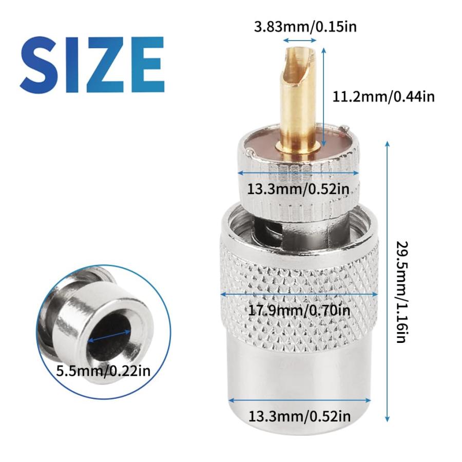 MP-3 同軸コネクタ 3D-2V/FB用コネクター Mオス3D-2V/3D-FB M型コネクタ 同軸ケーブル用 熱収縮チューブ付き M型オスコ : シャイニングONE - 通販 ...