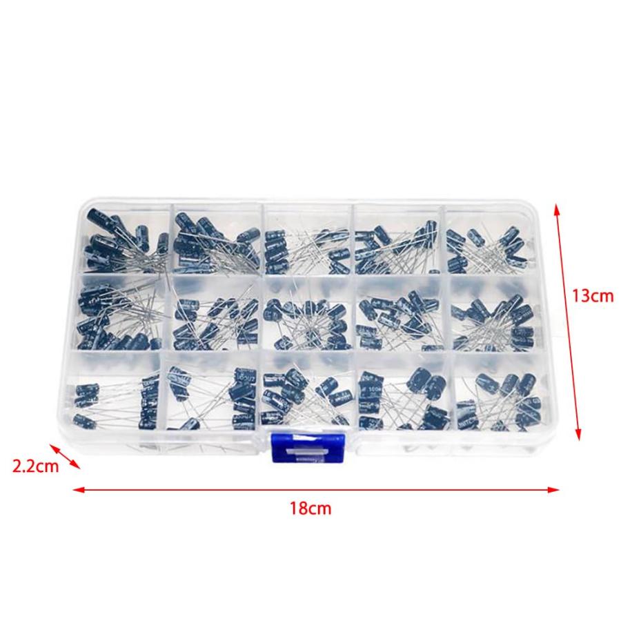 YFFSFDC 電解コンデンサ 15種類 200個入り 電子部品バッグ 0.1uF - 1000uf 電子工作基本部品セット大容量 電解コンデン : シャイニングONE - 通販 ...
