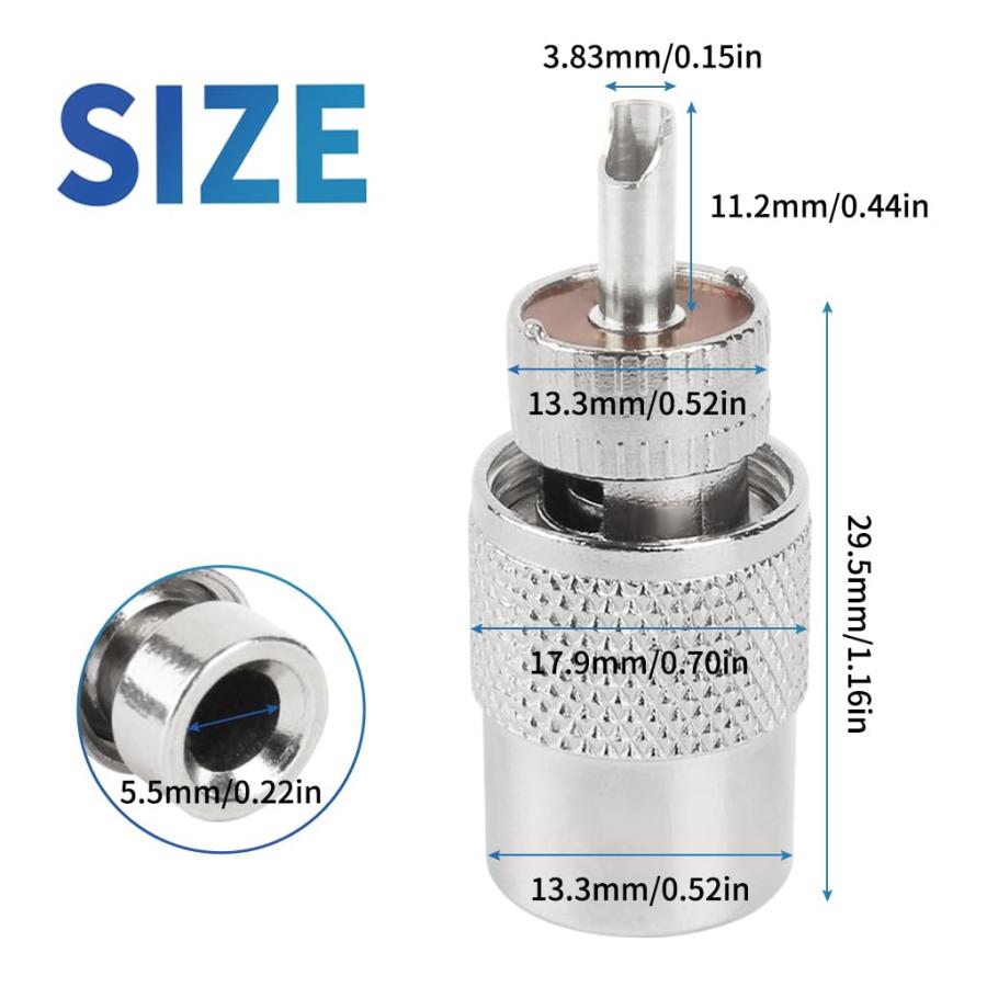 MP-5 同軸コネクタ 5D-2V/FB用コネクター Mオス5D-2V/5D-FB M型コネクタ 同軸ケーブル用 熱収縮チューブ付き M型オスコ : シャイニングONE - 通販 ...