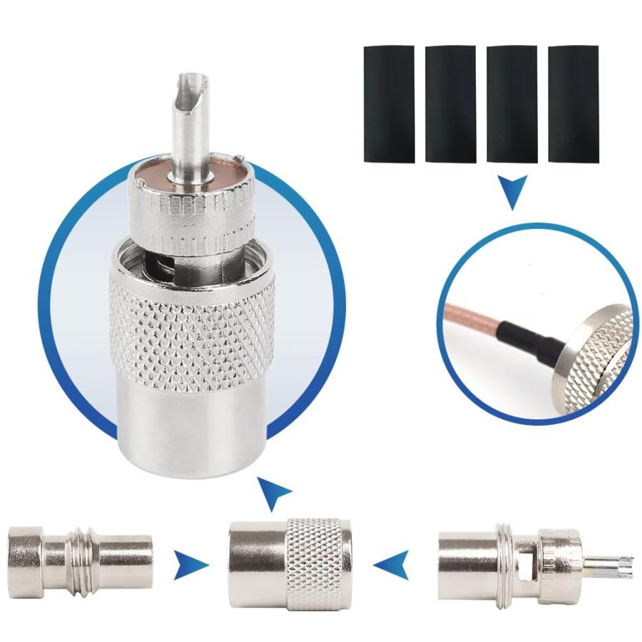 MP-5 同軸コネクタ 5D-2V/FB用コネクター Mオス5D-2V/5D-FB M型コネクタ 同軸ケーブル用 熱収縮チューブ付き M型オスコ : シャイニングONE - 通販 ...