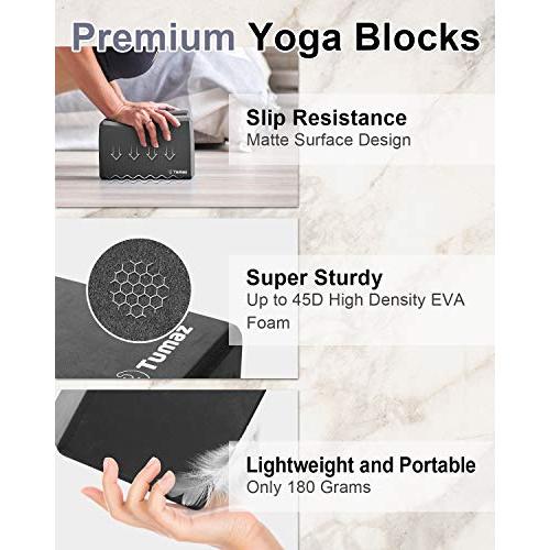 Tumazヨガブロックヨガベルト ポーズ補助用3点セット高密度EVA軽量ヨガブロック または 高防滑性コルクヨガブロック セット内容：ヨガブロッ : シャイニングONE - 通販 ...