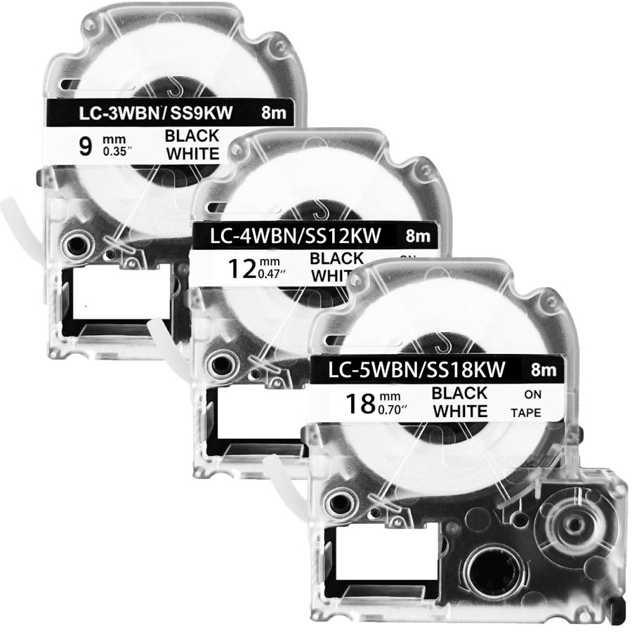 互換 キングジム テプラ テープ 9mm 12mm 18mm 白 SS9K SS12K SS18K テプラPRO テープカートリッジ てぷらーテ : シャイニングONE - 通販 ...