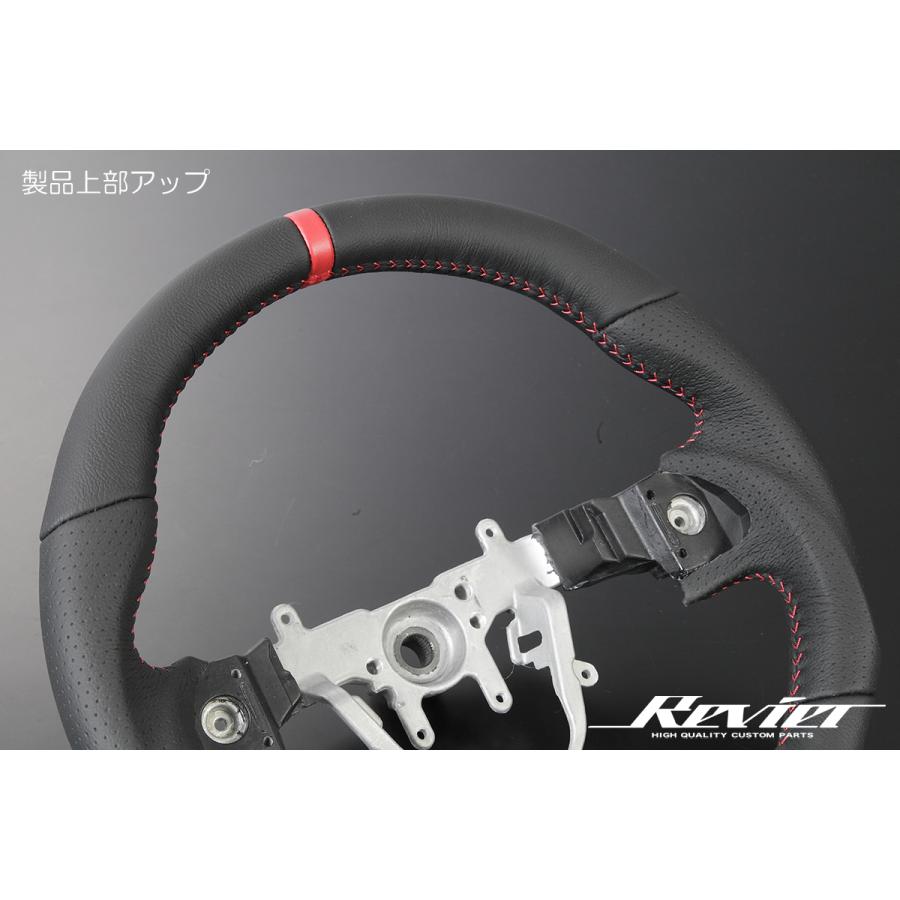 GRB/GRF/GVB/GVF インプレッサ WRX STI オールレザーステアリング D型ガングリップ形状 [レッドステッチ] センターマーク付 ハンドル 本革 : シャイニングパーツ3号店 ...