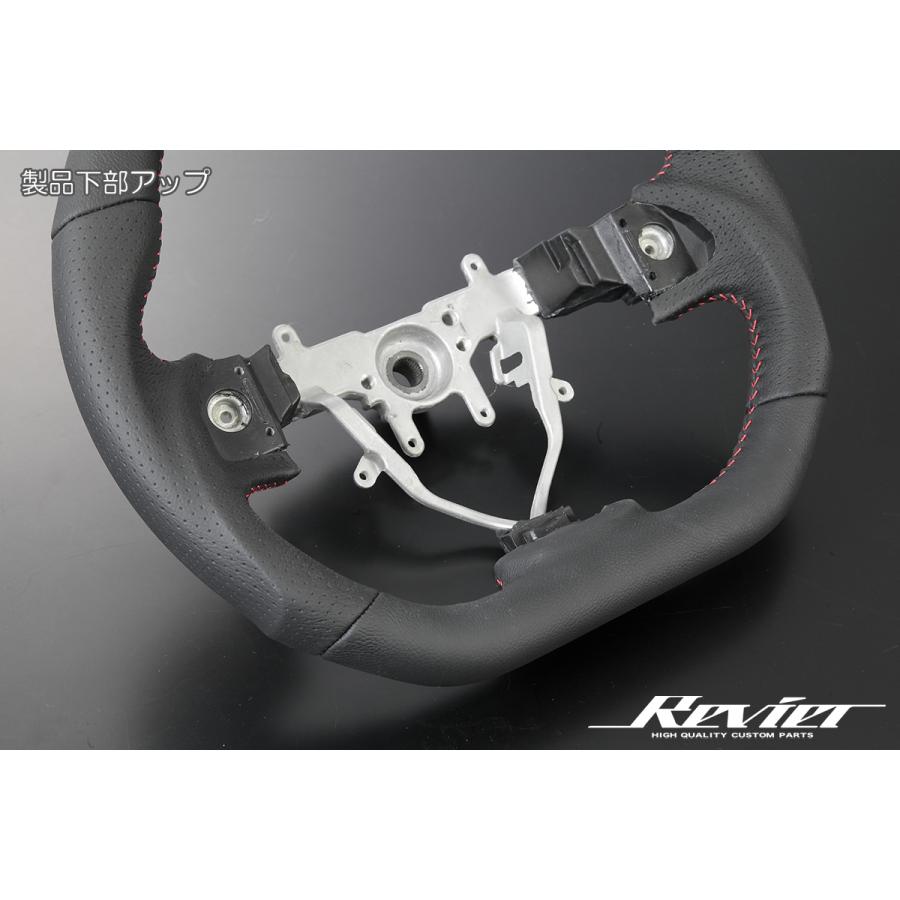 GRB/GRF/GVB/GVF インプレッサ WRX STI オールレザーステアリング D型ガングリップ形状 [レッドステッチ] センターマーク付 ハンドル 本革 : シャイニングパーツ3号店 ...