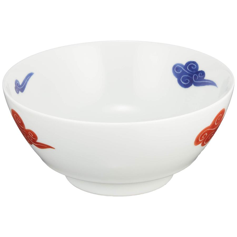 有田焼 伝平窯 「 究極の ラーメン鉢 」 古染赤雲 直径約18×高さ8cm ラーメン丼 器 陶器 電子レンジ 食洗機対応 日本製 R0048 ...