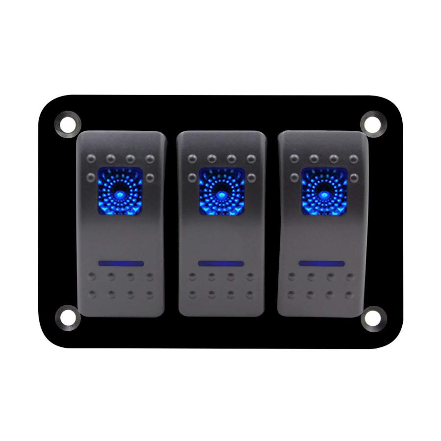 zmayastar 3連 防水 ボートスイッチ スイッチパネル 車 船 マリン ロッカー DC12-24V 船舶用品 SP-CYKG ...