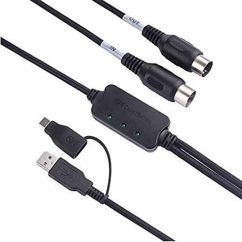 Cable Matters MIDI ケーブル 2m MIDI USB 変換ケーブル USB MIDI ケーブル MIDI USB C 変換ケーブル :s-B093QRD2T4 ...