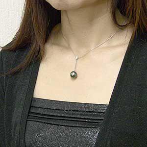 ペンダントネックレス 黒真珠パール ダイヤモンド ジュエリー ペンダントネックレス 黒真珠パール ダイヤモンド ジュエリー