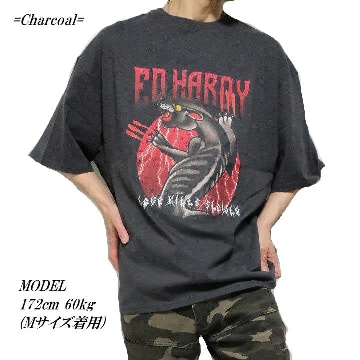 Ed Hardy エドハーディー ed hardy Tシャツ パンサー メンズ tシャツ プリント 半袖 オーバーサイズ カットソー 正規 ...