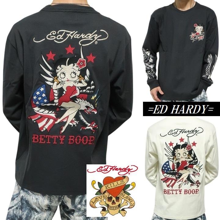 Ed Hardy（エド・ハーディー） ベティーブープ Tシャツ/ロンT ベティブープ コラボ 星条旗/イーグル ED HARDY BETTY ...