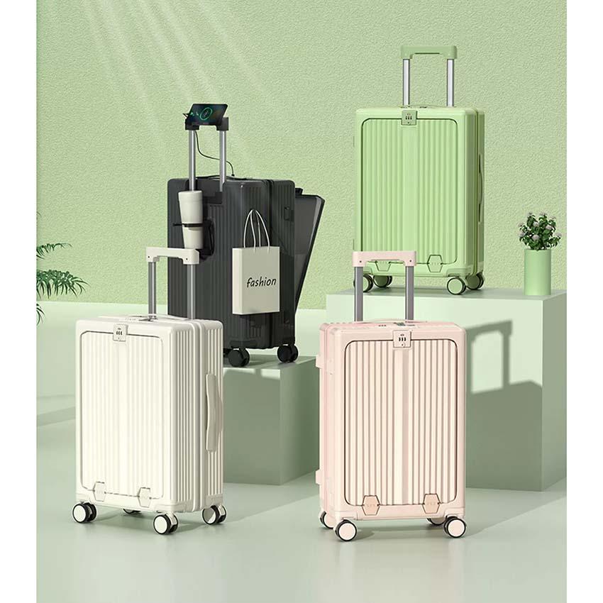 スーツケース 機内持ち込み Sサイズ Mサイズ カップホルダー フロントオープン キャリーバッグ S USBポート : Shiro&Nana ...