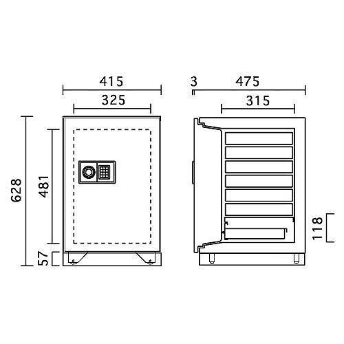 耐火金庫 KS-50E-F 日本製 【メーカー直送品】【屋内設置込】 【配送設置込】 日本アイ・エス・ケイ :ks-50e-f:Shinpuku e-shop - 通販 - Yahoo!ショッピング