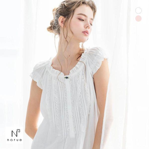 Narue ナルエー パジャマ 50/ダブルガーゼ無地アンティークドレス ルームウェア ワンピース ドレス 綿100％ ネグリジェ NARUE : SHIROHATO(白鳩) - 通販 ...