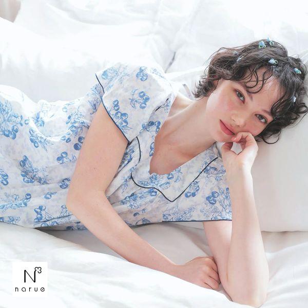 Narue ナルエー パジャマ コットンダブルガーゼトワルドスリーズフレアスリーブパジャマ セットアップ ルームウェア 上下セット 8分丈 NARUE : SHIROHATO(白鳩) - 通販 ...