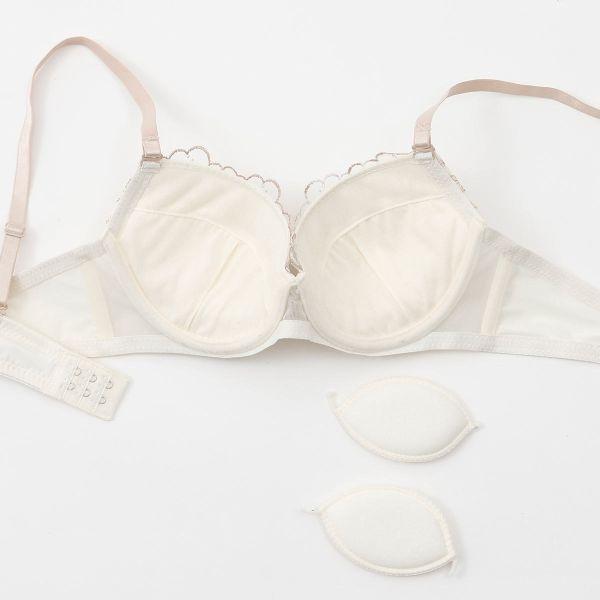 SHIROHATO プチソワレ 花柄刺繍 ブラセット ABCDEF ブラジャー ショーツ セット まる胸 ナチュラル ソフトワイヤー petit soiree : SHIROHATO(白鳩 ...
