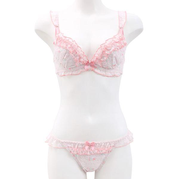 COCO Linge ココランジェ レーシーチューリップフリル ブラジャー ショーツ セット : SHIROHATO(白鳩) - 通販 - Yahoo!ショッピング