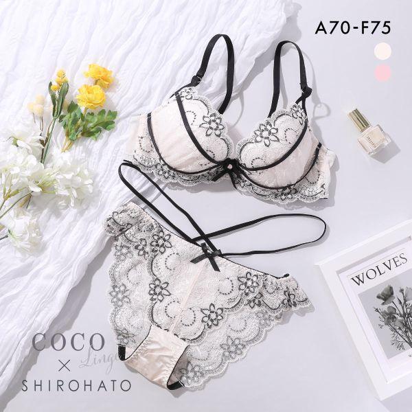 ココランジェ セクシーレディコード ブラジャー ショーツ セット SHIROHATO別注 谷間 バックレース ストリング COCO Linge : 42p337891 : SHIROHATO ...