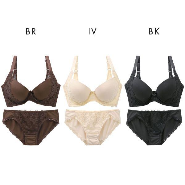 Gi la see（ギャラシー） ブラジャー プヨ肉すっきり美乳ブラセット BCD65-85 補正 グラマーサイズ 大きいサイズ 3/4カップ ...