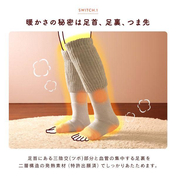 まるでこたつ おやすみスイッチ まるでこたつソックス おやすみ 靴下サプリ 足先カット レディース あったか ルームソックス レッグウォーマー 22-25cm -ST01 ...
