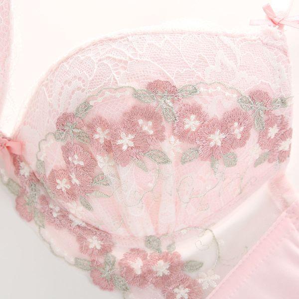 SHIROHATO サンエイ SANEI 脇高 冷涼COOL 穴あき高通気カップ フェミニンブーケ ブラセット ABCD 涼しい 脇肉 すっきり 脇寄せ ブラジャー ショーツ セット ...