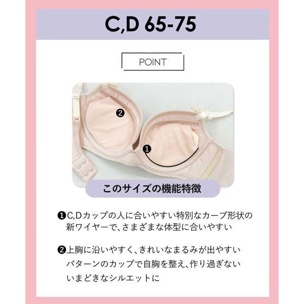 AMPHI(ワコール) アンフィ AMPHI スタイリストフォーユー stylist 4U ブラジャー 3/4カップ ABCD BOG300 サイズ別設計 脇高 : SHIROHATO(白鳩 ...