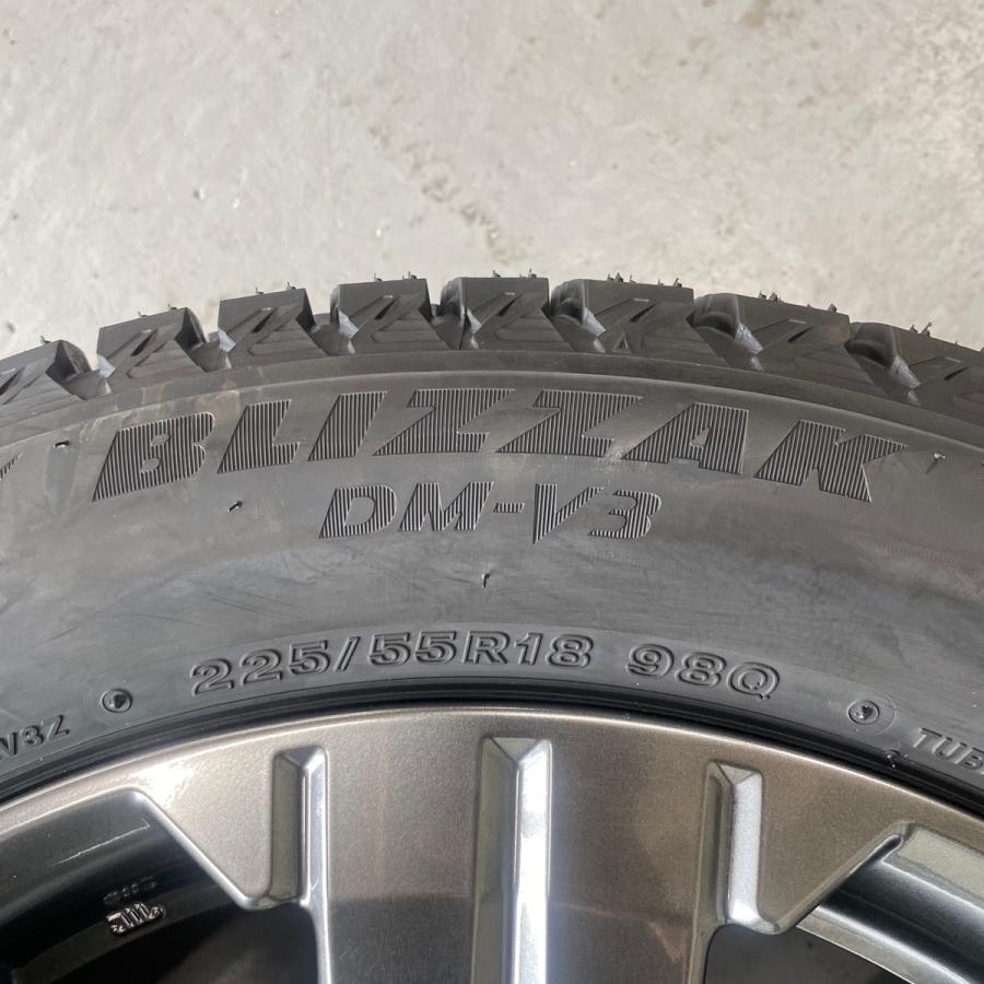 ブリザック 新品タイヤ 225/55R18 98Q BRIDGESTONE ブリヂストン BLIZZAK DMV3 中古ホイール ミツビシ デリカD5純正 スタッドレス タイヤホイールセット ...