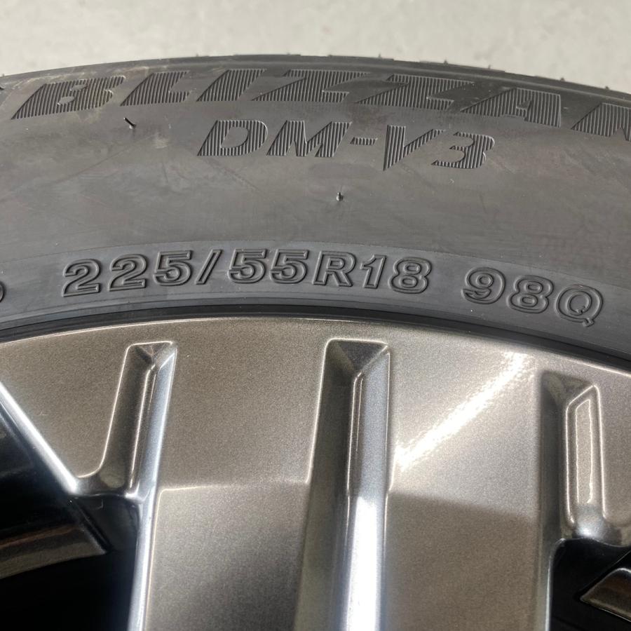 ブリザック 新品タイヤ 225/55R18 98Q BRIDGESTONE ブリヂストン BLIZZAK DMV3 中古ホイール ミツビシ デリカD5純正 スタッドレス タイヤホイールセット ...