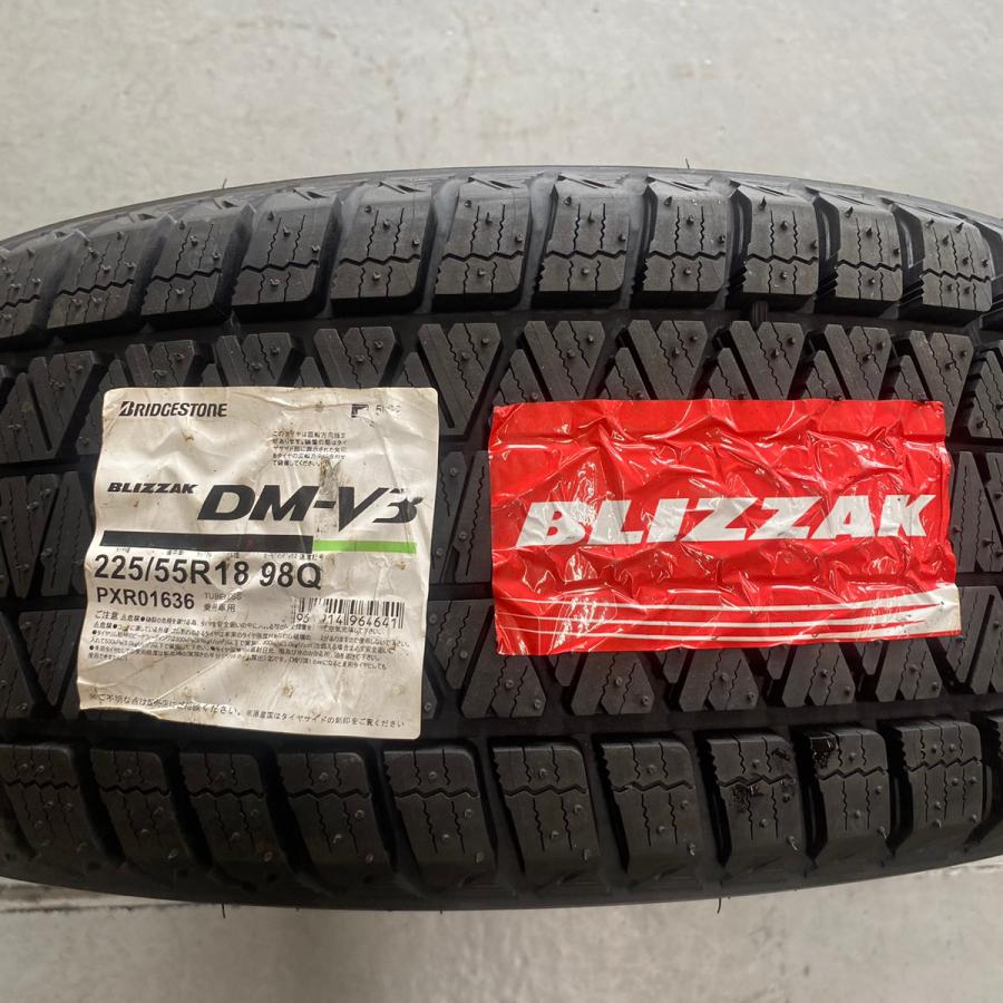 ブリザック 新品タイヤ 225/55R18 98Q BRIDGESTONE ブリヂストン BLIZZAK DMV3 中古ホイール ミツビシ デリカD5純正 スタッドレス タイヤホイールセット ...