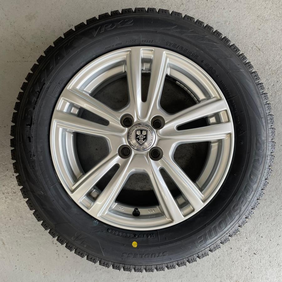 新品タイヤ 175/65R15 84Q BRIDGESTONE BLIZZAK VRX2 中古ホイール 15インチ 5.5J +38 4H 100 スタッドレス タイヤ タイヤホイールセット ...