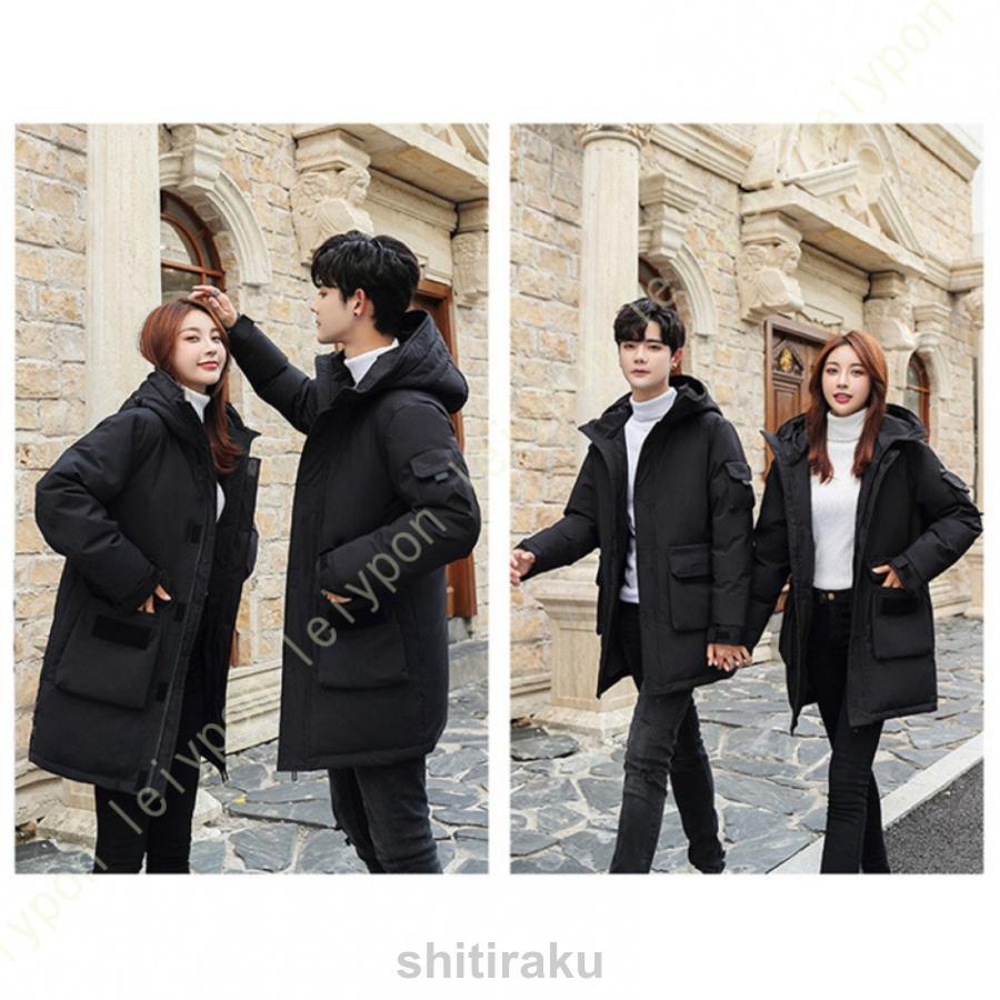 ポケット付きダウンパーカー 防寒 ジャケット 極寒 真冬 フード ミドル丈 カジュアル おしゃれ アウター ジャンパー 男女兼用 秋 冬 服 メンズファッション : cpel-1411 ...