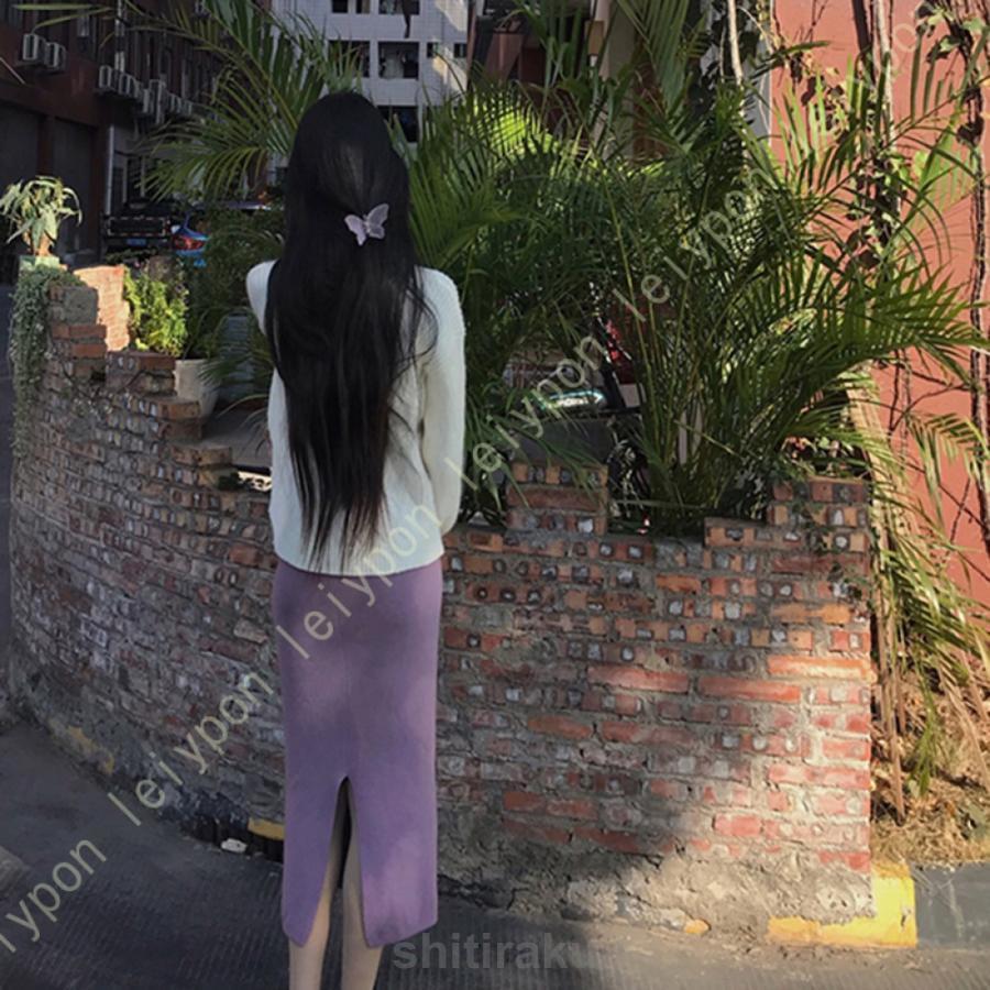 ニットスカート 秋 冬 プリーツスカート ウエストゴム 厚手 カシミアタッチ やわらかい 大人 女子 縦長効果 ミモレ丈 可愛い カジュアル 大人 お洒落 トレンド : cpel-1411 ...