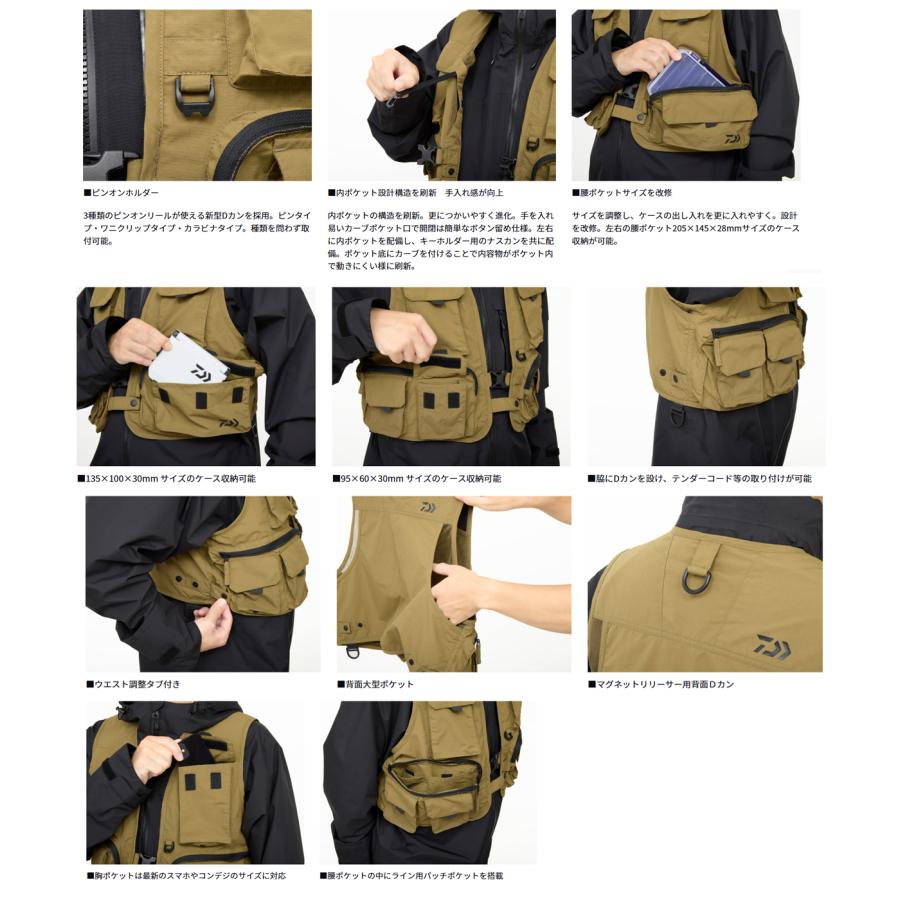 DAIWA（釣り） ダイワ '25 フィッシングベスト (釣り用品・小分け収納ポケット) オリーブ (DV-3425)- : 自然満喫屋 - 通販 - Yahoo!ショッピング