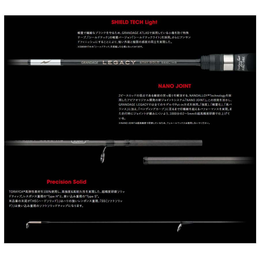 APIA APIA(アピア) GRANDAGE LEGACY UNIVERSAL(グランデージ レガシー ユニバーサル) S77MT (ライトゲームロッド)(アジング) (428043 ...