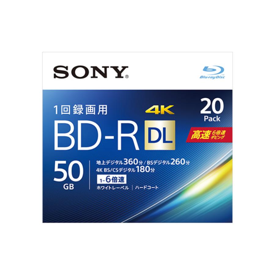 SONY ソニー ブルーレイディスク 20枚入り 1回録画用 BD-R 50GB 地デジ約6時間 20BNR2VJPS6 : シェアリング ヤフーショップ - 通販 - Yahoo!ショッピング