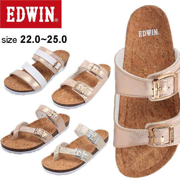 EDWIN エドウィン コルクフットベッド サンダル 夏 海 天然コルク 耐久性抜群 長く履ける 定番モデル スニーカー 靴 レディース EW6012 9462 : OnStep - 通販 ...