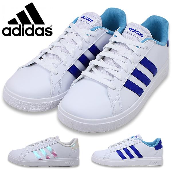 アディダス adidas レディース スニーカー グランドコート 2.0 k 靴 運動靴 ホワイト ブルー GY2326 HP8908 ...
