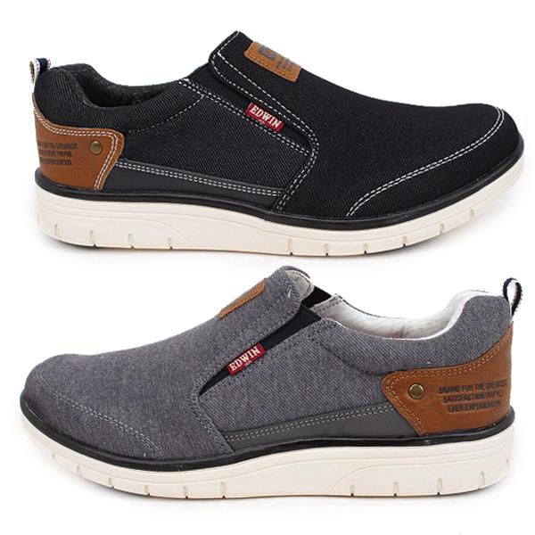 EDWIN エドウイン グレー 軽量 幅広 ストレッチ スニーカー 靴 メンズ EDW-7644 4E : OnStep - 通販 - Yahoo!ショッピング