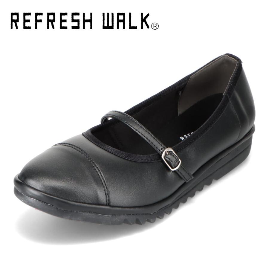 REFRESH WALK リフレッシュウォーク KK1484 レディース ストラップパンプス 軽量 軽い フラットシューズ ブラック SALE 爆買 : SHOEPLAZA Yahoo!店 ...