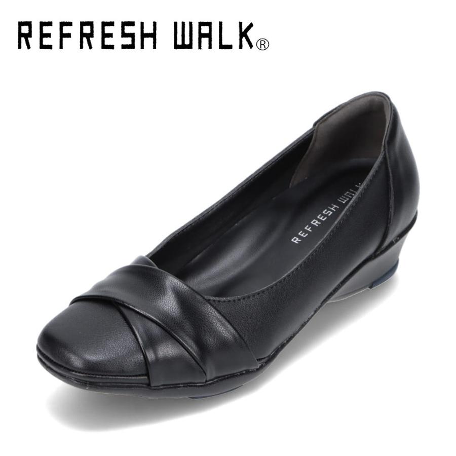 REFRESH WALK リフレッシュウォーク KK1254 レディース ウェッジソールパンプス オフィス ビジネス 通勤 セレモニー ブラック 爆買 : SHOEPLAZA Yahoo!店 ...