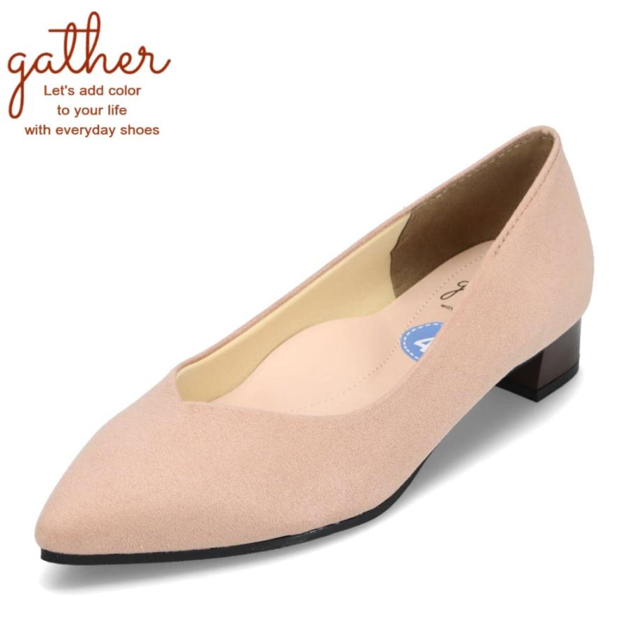 ブランド登録なし ギャザー gather G-008 レディース パンプス 通勤 ビジネス オフィス セレモニー 幅広 4E ゆったり 日本製 ...