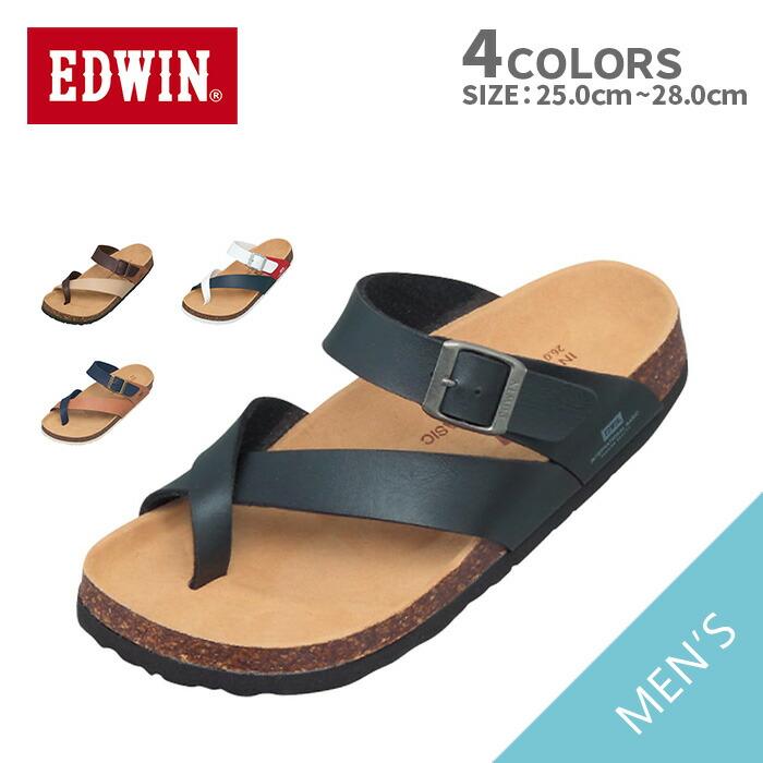 EDWIN エドウィンサンダルメンズ EB1003 トングサンダルメンズ スライドサンダルメンズ メンズコンフォートサンダル ブラック ダークブラウン ネイビー トリコ… : SHOE ...