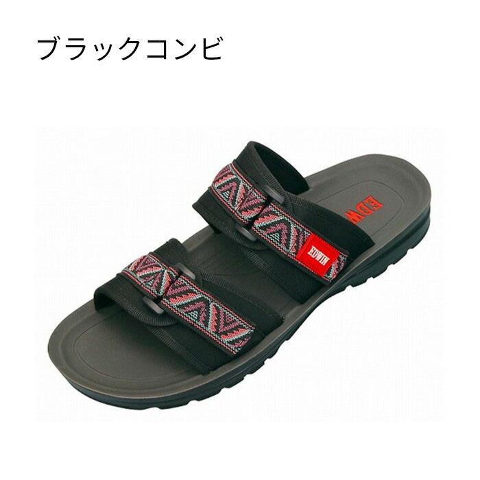 EDWIN エドウィン サンダル メンズ EW5102 スポーツサンダル スライドサンダル ダブルストラップ ブラック 黒 ネイビー 紺 シルバー ギフトにも最適 幅広ダブ… : SHOE ...