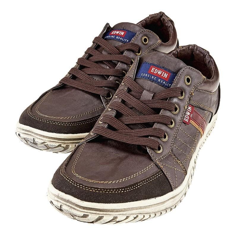 EDWIN エドウイン メンズ スニーカー ローカット カジュアル シューズ EW-345 LO ベージュ/ダークブラウン/ホワイト 25.0cm〜28.0cm : ew-345 : 靴の ...