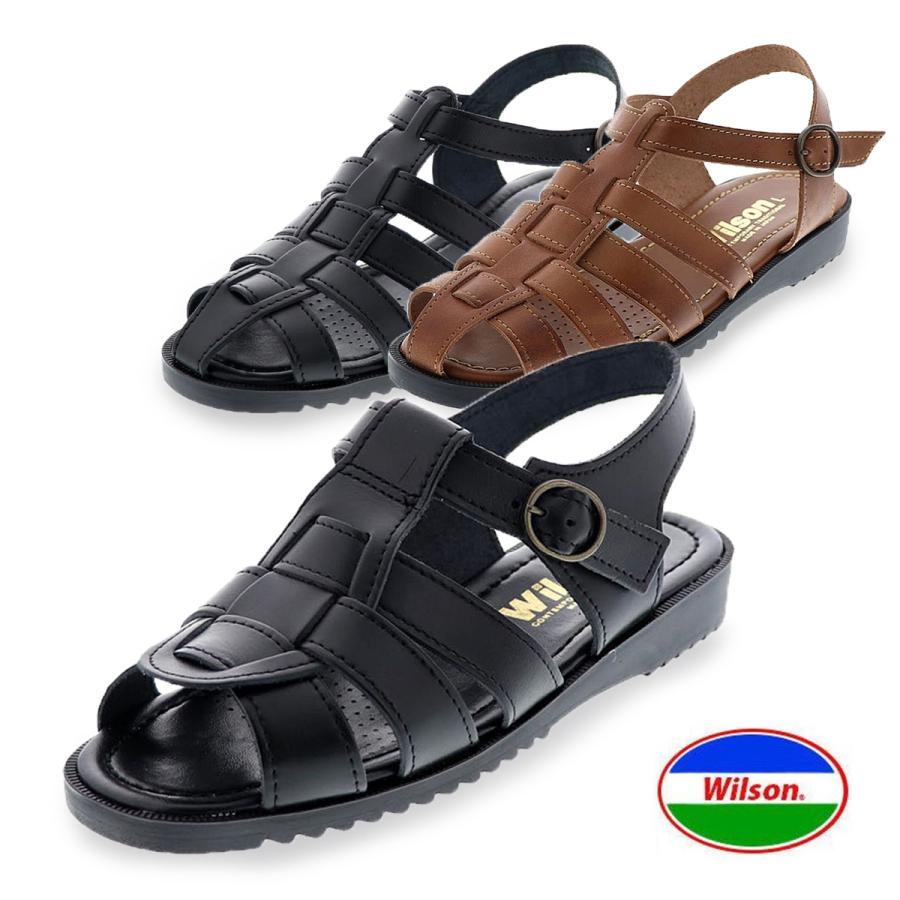 Wilson ウィルソン メンズ カジュアル サンダル ゆったり 3E 高級牛革 FOK 2722KT/2730KT ブラック キャメル 24 ...
