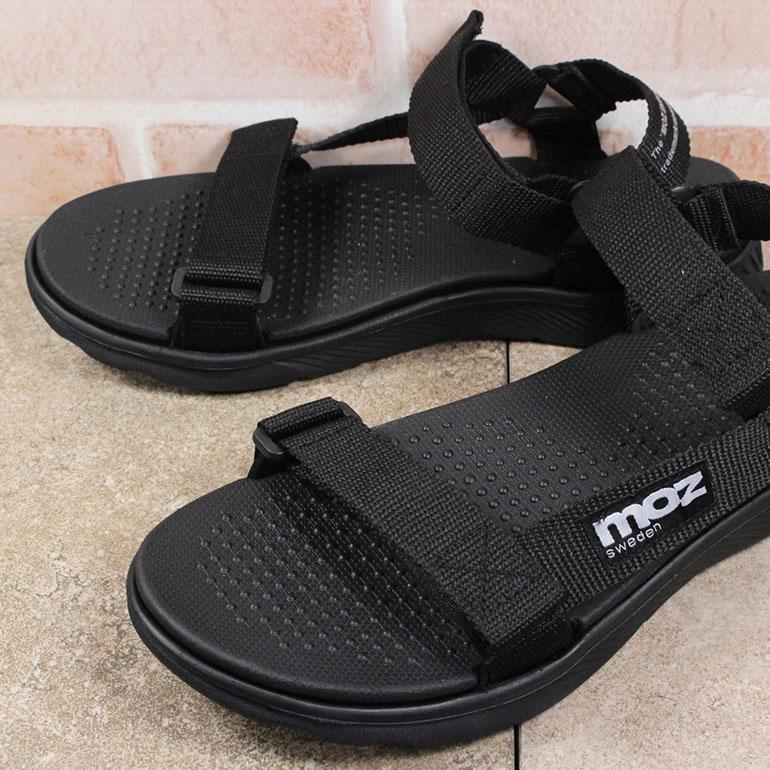 moz モズ 3824 サンダル メンズ ブラック ネイビー Mサイズ〜LLサイズ スポーツサンダル ストラップサンダル マジックテープ ベルクロ エルク : シューズパーク ビースタイル ...