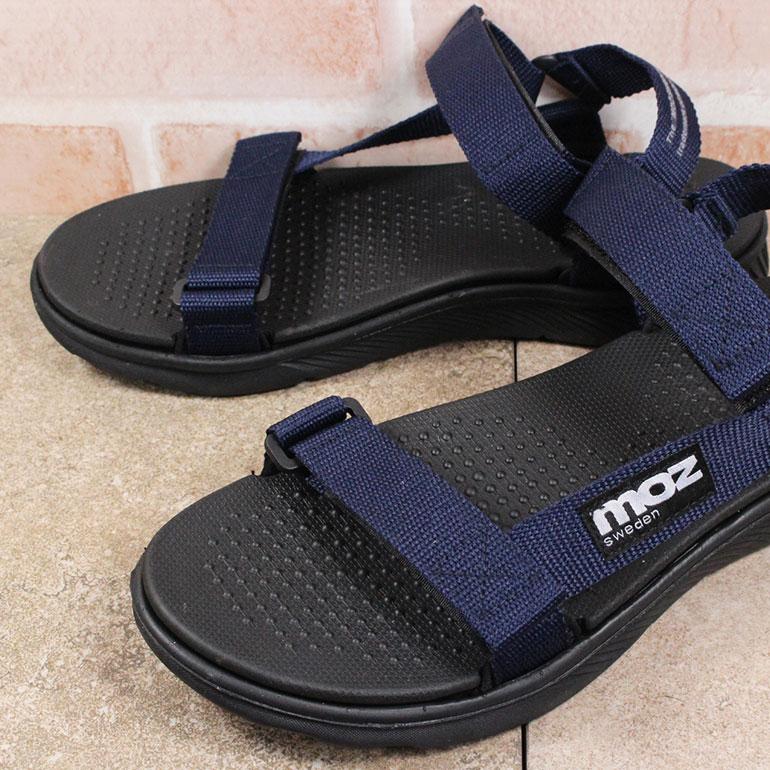 moz モズ 3824 サンダル メンズ ブラック ネイビー Mサイズ〜LLサイズ スポーツサンダル ストラップサンダル マジックテープ ベルクロ エルク : シューズパーク ビースタイル ...