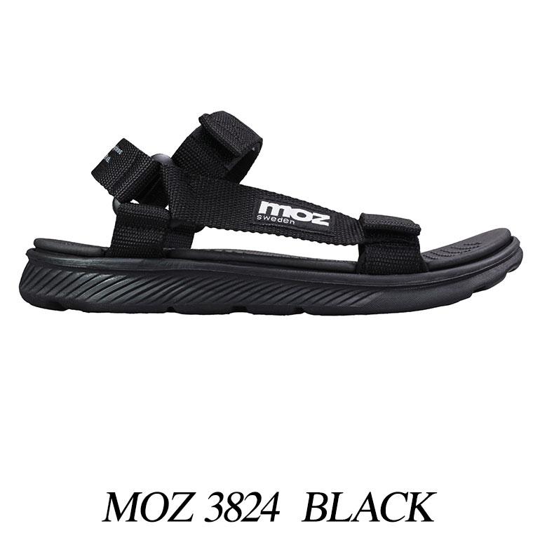 moz モズ 3824 サンダル メンズ ブラック ネイビー Mサイズ〜LLサイズ スポーツサンダル ストラップサンダル マジックテープ ベルクロ エルク : シューズパーク ビースタイル ...